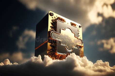 Cloud Storage Symbol On Sky Background With Clouds Stock Illustration