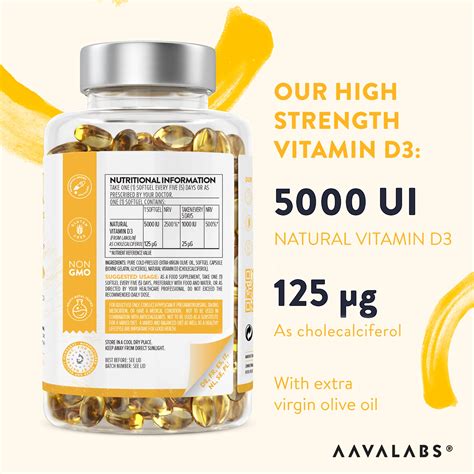 Vitamin D3 5000iu With Virgin Olive Oil Aavalabs