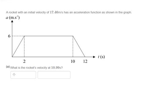 Solved A Rocket With An Initial Velocity Of 17 46 M S Has An
