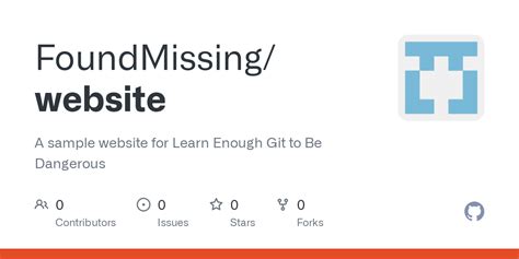 Github Foundmissingwebsite A Sample Website For Learn Enough Git To