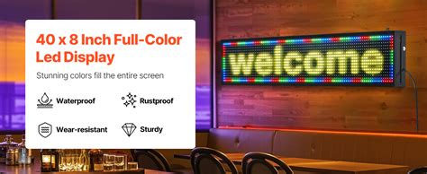 40x8 In Programmable Led Sign Digital Scrolling Display Board P10 Full