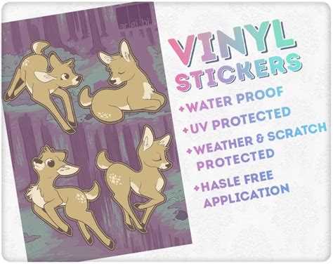 Fawn Vinyl Sticker Sheet Laptop Sticker Water Bottle Sticker Etsy