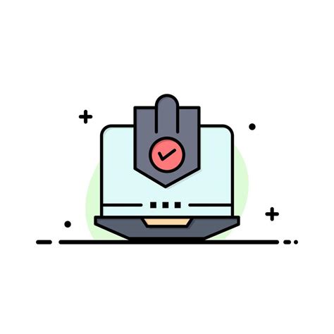Antivirus Computer Internet Laptop Protected Protection Security Business Flat Line Filled Icon