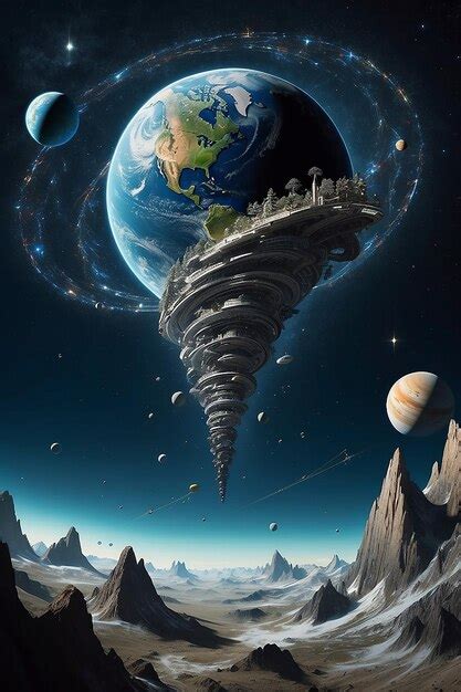 a parallel universe where gravity pulls objects sideways premium ai generated image