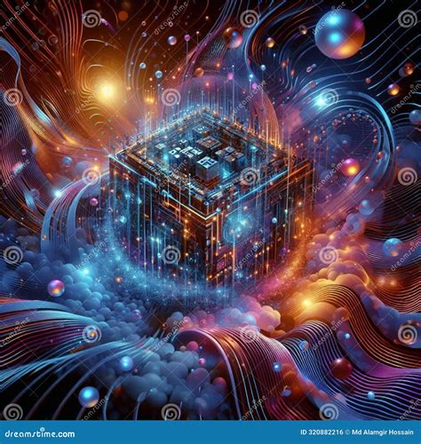 Unveiling The Ethereal A Dive Into Quantum Computing S Mysteries Stock Illustration