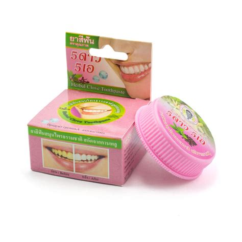 Тайская зубная паста Гвоздика розовая / Toothpaste Clove Coconut 25 гр ...