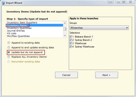Exporting Importing And Renumbering Inventory Items