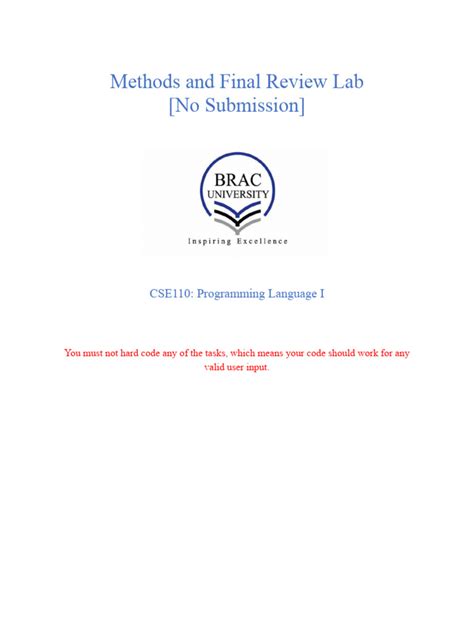 cse110 methods and final review lab no submission pdf parameter