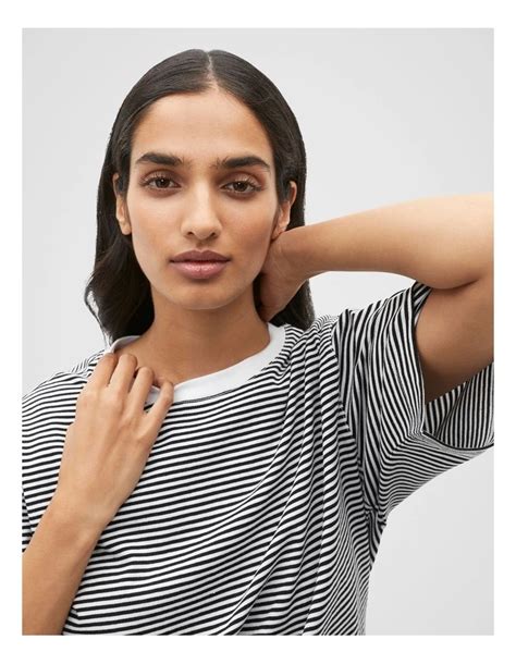 Seed Heritage Micro Tee In Mono Stripe Myer