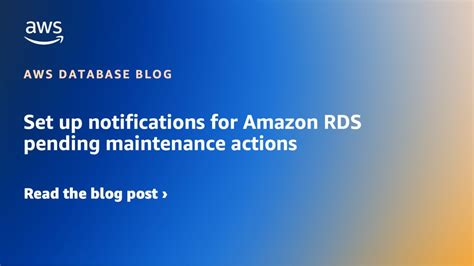 set up notifications for amazon rds pending maintenance actions aws