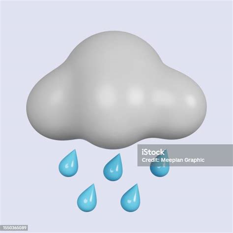 3d 날씨 비가 내리는 구름 아이콘은 회색 배경에 분리되어 있습니다 3d 렌더링 그림입니다 클리핑 패스 0명에 대한 스톡 사진 및 기타 이미지 Istock