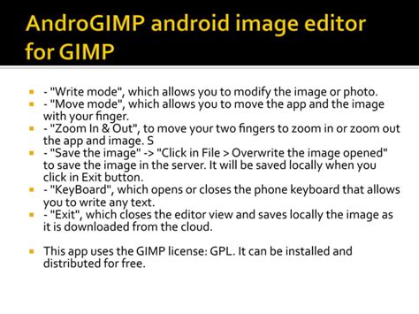 Andropainter Image Editor For Gimp In Android Ppt Andropainter Image Editor For Gimp In Android Ppt