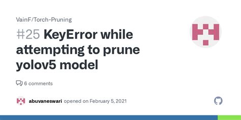 keyerror while attempting to prune yolov5 model · issue 25 · vainf