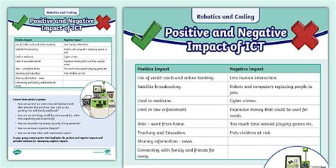 Robotics And Coding Positive And Negative Impact Of Ict