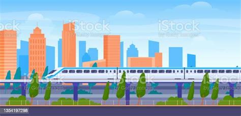 현대 고속 열차 승차 도시 기차역 벡터 만화 일러스트 승객 수송 급행 열차에 대한 스톡 벡터 아트 및 기타 이미지 급행 열차 건물 외관 건축 Istock