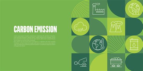 탄소 배출 배너 디자인 벡터 일러스트 레이 션 환경 재생 에너지 청정 에너지 폐기물 제로 편집 가능한 획 벡터 아이콘 0명에 대한 스톡 벡터 아트 및 기타 이미지 Istock