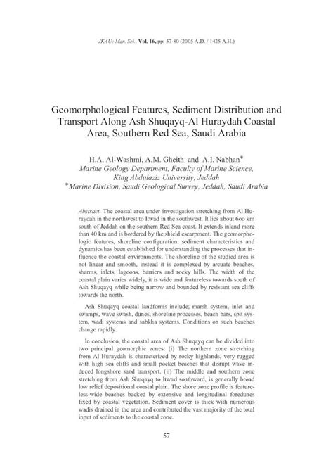 Pdf Geomorphological Features Sediment Distribution And