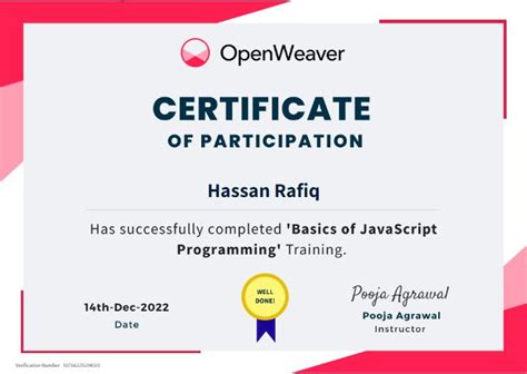 hassan rafiq on linkedin finally received my basics of javascript