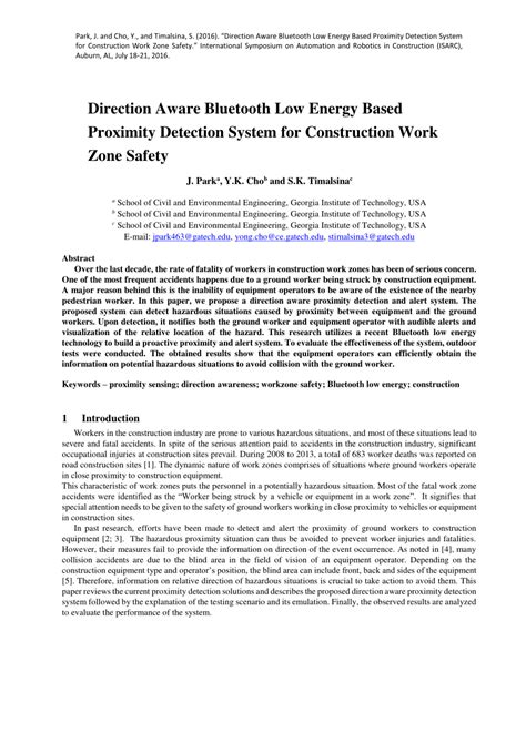 Pdf Direction Aware Bluetooth Low Energy Based Proximity Detection