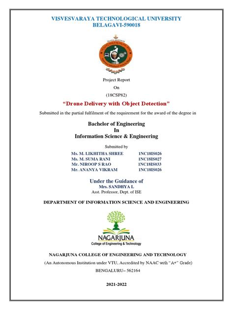 Drone Delivery With Object Detection Pdf Unmanned Aerial Vehicle