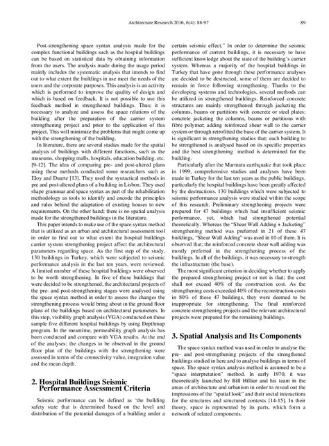 Free Download Evaluation Of The Space Syntax Analysis In Post Strengthening Hospital Buildings