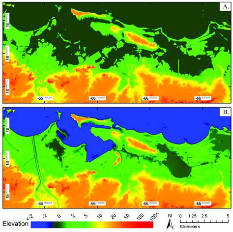 Figure A1 The Two Digital Elevation Model Dem Data Around The