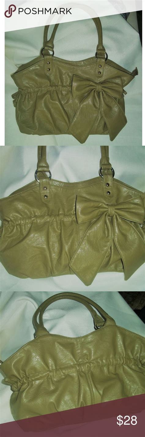 Deep Sage Green Drawstring Bow Satchel