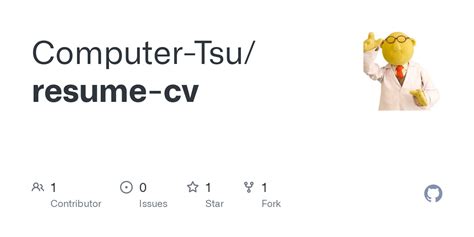 GitHub Computer Tsu Resume Cv