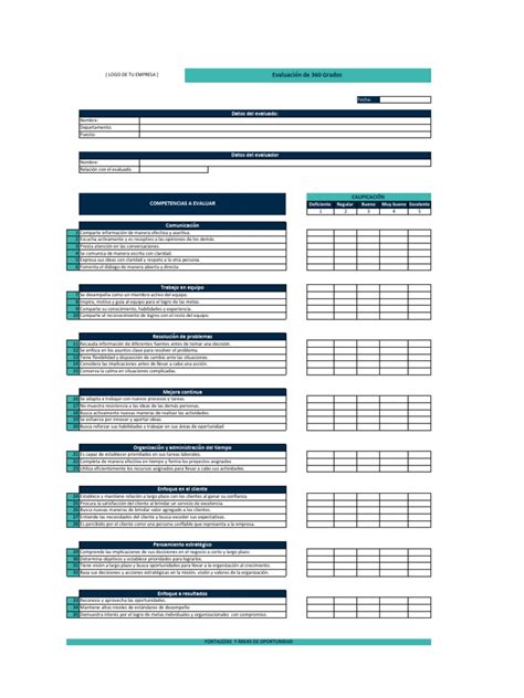 Formato De Evaluacion 360 Grados Pdf Business Cliente