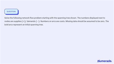 ⏩solved solve the following network flow problem starting with the