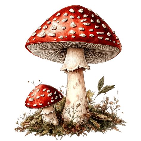 High Quality Toadstool Illustration For Creative Projects Red Mushroom
