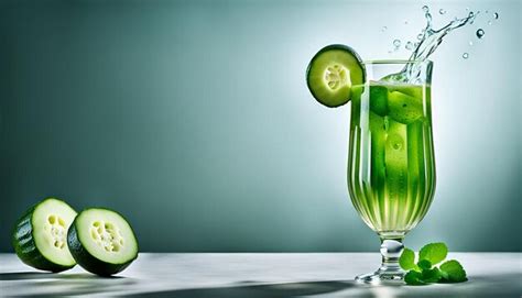 Cucumber Juice In A Clear Glass Premium Ai Generated Image