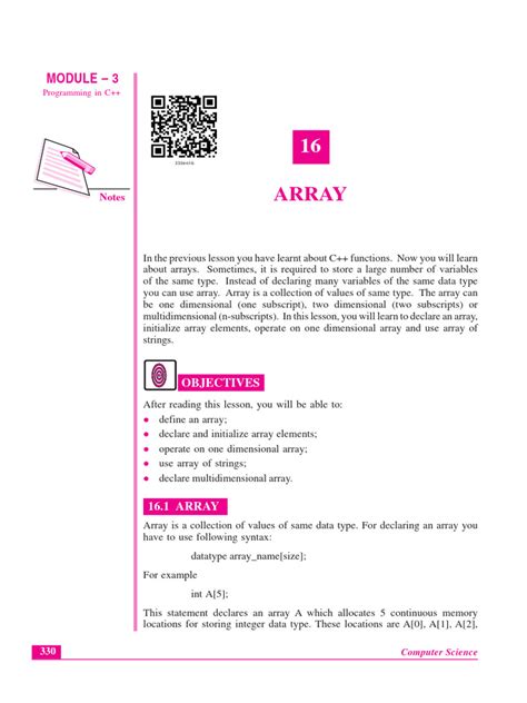 Lesson 16 Array Pdf