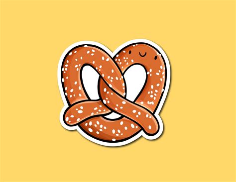 Soft Pretzel Sticker Weatherproof Vinyl Sticker Waterproof Sticker