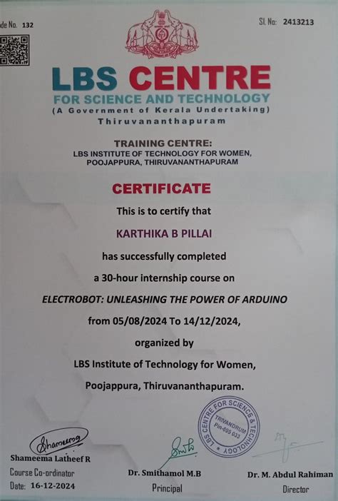 Karthika B Pillai On Linkedin Ive Just Completed A 30 Hour Internship