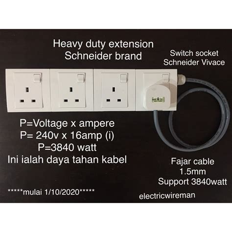 XXXtra Heavy Duty Exension Schneider And MK Switch Socket Shopee Malaysia