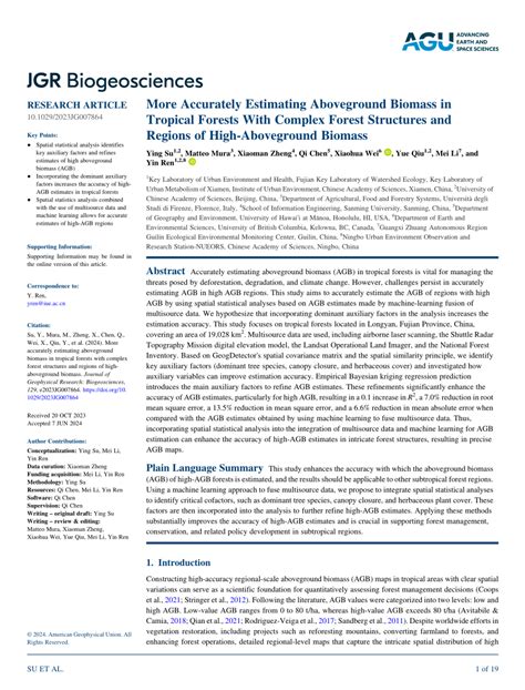 More Accurately Estimating Aboveground Biomass In Tropical Forests With Complex Forest