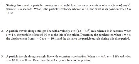Solved Starting From Rest A Particle Moving In A Straight Chegg