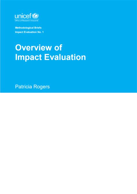 Overview Of Impact Evaluation Evalforearth