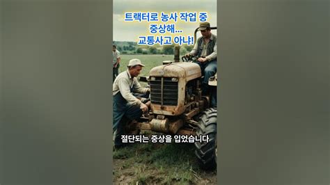 트랙터로 농사 작업 중 중상해교통사고 아냐 Youtube