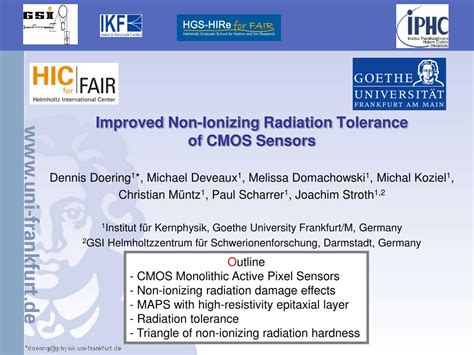 Ppt Improved Non Ionizing Radiation Tolerance Of Cmos Sensors Powerpoint Presentation Id