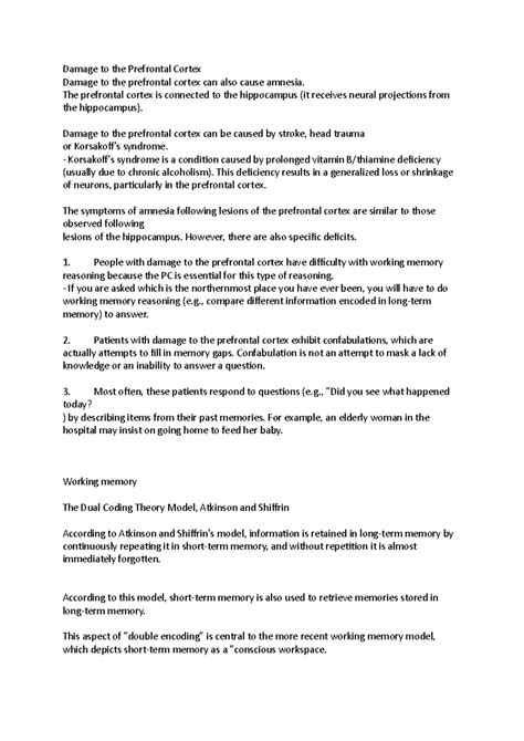 Damage To The Prefrontal Cortex Damage To The Prefrontal Cortex