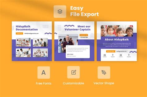 Charity Instagram Carousel Ux And Ui Kits Ft Charity And Philanthropy