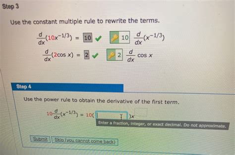 solved step 3 use the constant multiple rule to rewrite the