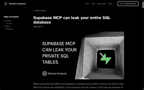 Aiのプロトコル「mcp」経由でsqlデータベース全体を漏洩させる可能性がある手法が発見される Gigazine