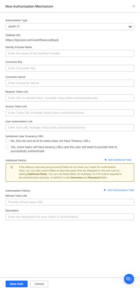 Setting Up Authorization Using Oauth V1 Koreai Documentation V102