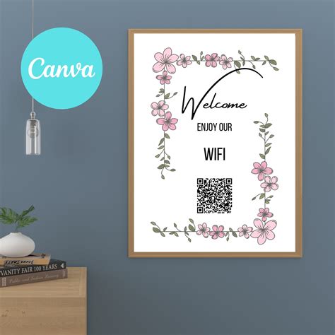Wifi QR Code Wifi QR Code Sign Template Enjoy Our Wifi Qr Code Sign Wifi Password Sign Wifi Sign