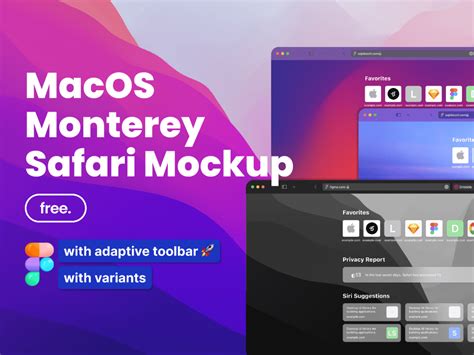 Macos Monterey Safari Realistic Mockup Free Figma Resource Free