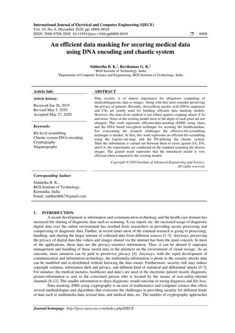 pdf an efficient data masking for securing medical data using dna
