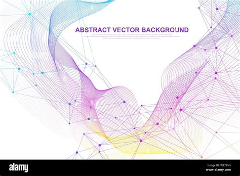 Abstract Plexus Background With Connected Lines And Dots Wave Flow Plexus Geometric Effect Big